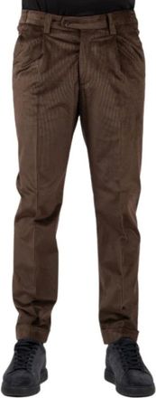 Hindustrie Pantalon Amalfi Coupe Ajust&eacute;e - Homme - Pantalons - Brun - Taille: M