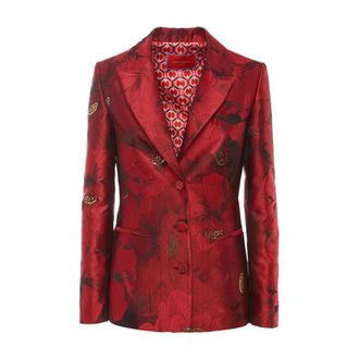 La DoubleJ Ruby Brocade Blazer - - Jackets - Damen - Rot - XS
