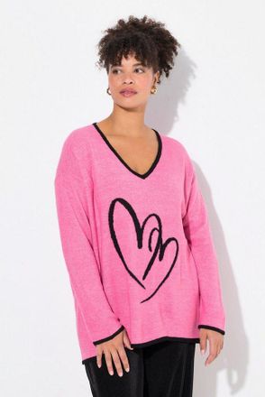 Miamoda Strickpullover Pullover bequeme Passform Herz-Motiv