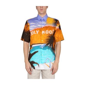 Etro Homme, Chemises, Multicolore, Taille: S Chemise &agrave; Manches Courtes en Coton Ray&eacute;