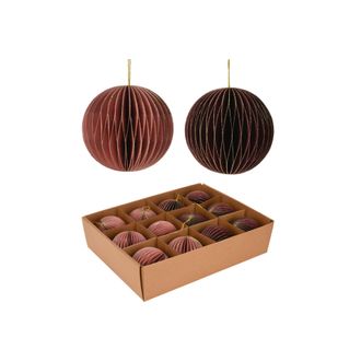 Mobili Rebecca Weihnachtsbaumschmuck, Kugelornamente, 12 St&uuml;ck, 2, Papier, Weihnachtsdekoration, Geschenkidee - Durchmesser: &Oslash; 8 cm - Art. RE6926