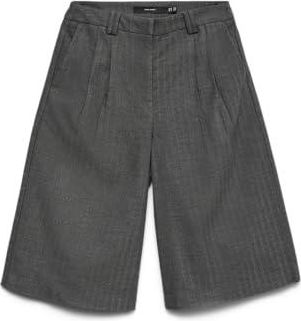 Vero Moda Vero Moda Vmhaya Hw Bermuda Shorts, Mélange de Gris Moyen, 38 Femme