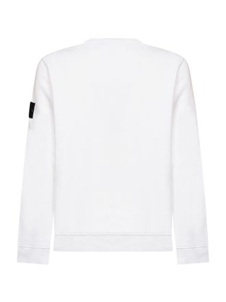 Stone Island Mens Crewneck Sweatshirt Organic Cotton White Sweatshirts Sweater