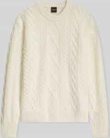 Boss Orange by Hugo Boss Pullover aus Schurwolle mit Zopfstruktur
