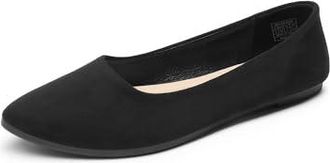 Dream Pairs Ballerines Femme Confortables &agrave; Bout Pointu en Su&eacute;dine, Chaussures Plates &agrave; Enfiler pour Travail, Bureau ou Sorties,Size 41.5,Noir,DWUMFA2506