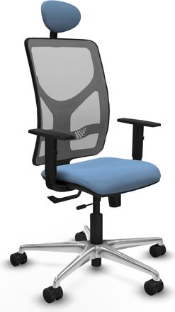 Piqueras y Crespo Verstellbarer Schreibtischstuhl mit 1D-Armen, h&ouml;henverstellbare Lendenwirbelst&uuml;tze und festes Kopfteil, ausgestattet mit Syncro/Traslack und Schneides