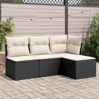 Festnight Balkon Lounge Balkonmöbel Keiner Sofa Outdoor Gartensofa 3-Sitzer Gartenmöbel-Set Ecksofa Garten Balkonlounge Rattan Polyrattan Lounge Gartenlounge Te
