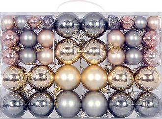 Generic Shatterproof Christmas Balls Shiny Black and Golden Christmas Tree Hanging Ornaments Xmas Holiday Indoor Decoration (Gray, 100 Pcs)