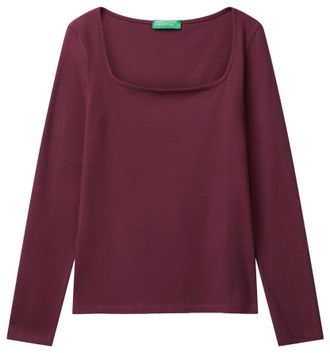 Benetton Damen M/L 3fjhd10aq T-Shirt, violett, X-Large