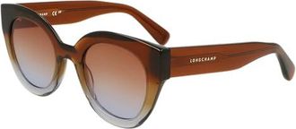 Longchamp Lunettes de Soleil LO750S N 208 TRANSPARENT GRADIENT BROWN/AZU 49/23/140 Femme
