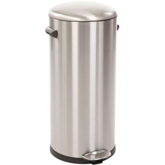 EKO Collecteur de d&eacute;chets &agrave; p&eacute;dale, en inox, avec poign&eacute;es