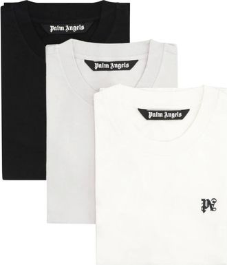 Palm Angels Homme, Tops, Multicolore, Taille: 2XL Logo Detail Cotton T-Shirt