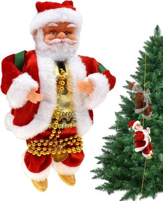 Generico Santa Trepador | Elektrische Musik-Weihnachtsdekoration | Weihnachtsmann zum Aufh&auml;ngen, Klettern an Seil - f&uuml;r Au&szlig;enbereich, Veranda, Fenster, Decke, 