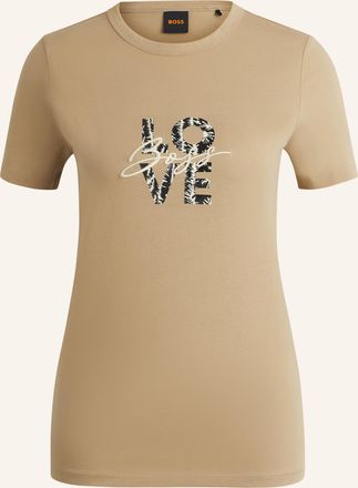 HUGO BOSS T-Shirt C_Elogo_Print19 Slim Fit braun