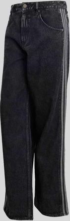 adidas Originals Wide Leg Jeans aus reiner Baumwolle mit Logo-Detail
