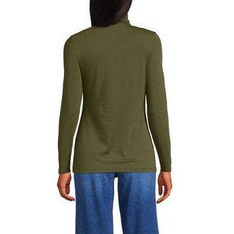 Lands End Rollkragenshirt aus Baumwoll/Modalmix, Damen, Gr&ouml;&szlig;e:32-34 regular, Gr&uuml;n, Baumwolle/Elasthan/Baumwolle Modal, by Lands End