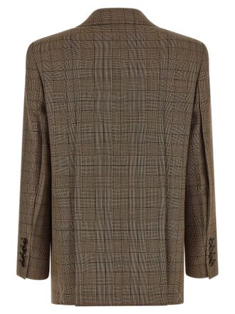 Chlo&eacute; Check Wool Double-Breasted Blazer - Brown