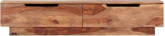 vidaXL Vidaxl - Meuble TV en bois massif 145x30x30 cm - Finition marron clair - 2 tiroirs - Design rustique et esth&eacute;tique