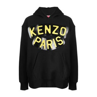 Kenzo Schwarzer Hoodie mit Animal-Print - - Sweatshirts & Hoodies - Herren - Schwarzk - XL
