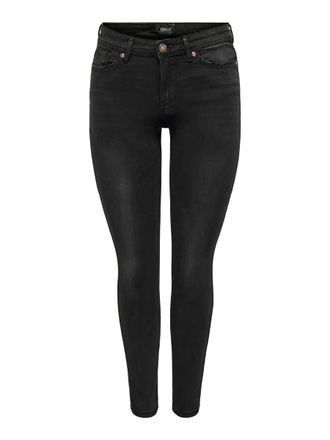 Only Damen Onlwauw Mid Sk Bj1097 Noos Jeans, Washed Black, L / 34L EU