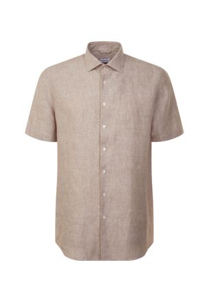 Seidensticker Herren Business-Hemd - Shaped Fit - Soft - Kent-Kragen - Kurzarm - 100% Leinen