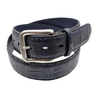 Paolo Vitale Krokodilg&uuml;rtel - - Accessories - Herren - Blau - 95 CM
