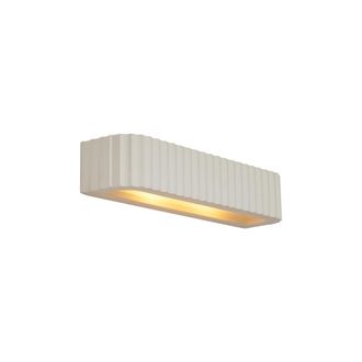QAZQA Skandinavisch Skandinavische Wandleuchte Beige Rechteckig 2-flammig - Plaster I Wohnzimmer I Schlafzimmer - Gips Länglich - LED geeignet E14