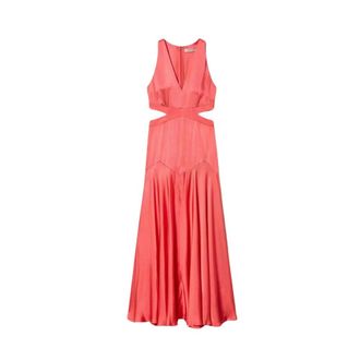 Twinset Femme, Robes, Rouge, Taille: 42 FR Robe longue col en V Lip Gloss