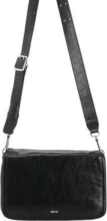 Abro Cuir sac à épaule Leather Dioniso PURE Crossbody Bag Black/Nickel noir