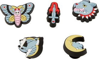 Crocs Unisex Tattooed Retro 5 Pack Shoe Charms, One Size, Tattooed Retro, Einheitsgröße