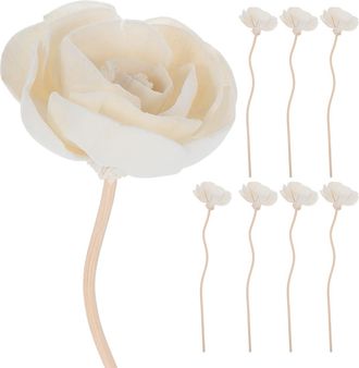 Angoily Diffusorstäbe für Holzblumen, 8 Stück, Ersatz für Aromatherapie, exquisite Rattanstäbchen mit getrockneten Blumen, für Parfüm, Aroma, Öl, Zuhause, Bür