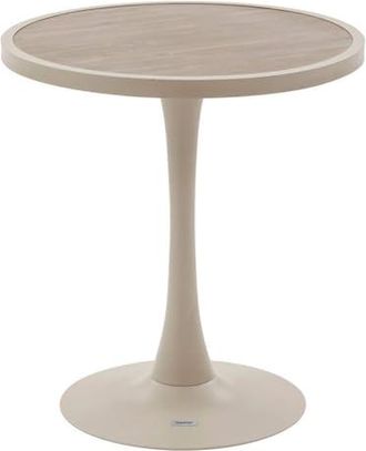 Hesperide Table de Jardin Bistro Ovialon Beige Lin - 2 Places - Aluminium Traité Epoxy Antirouille
