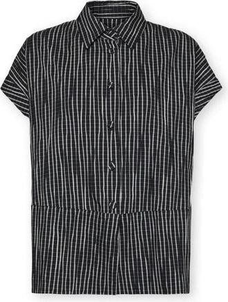 Elena Miro Femme, Blouses et Chemises, Noir, Taille: 48 FR Chemise en coton teint en fil