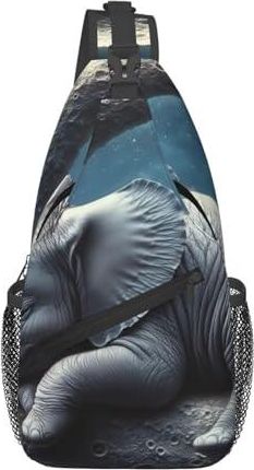 Generic The Elephant On The Moon Sac &agrave; bandouli&egrave;re de voyage pour homme Sac &agrave; dos de randonn&eacute;e