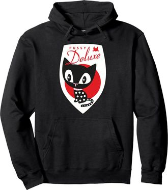 Pussy Deluxe Shield Pink Star Eyes Cat Pullover Hoodie