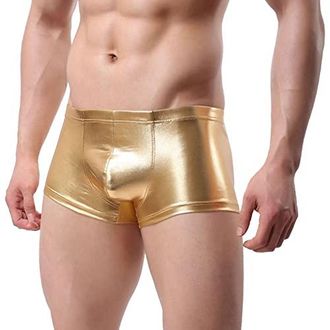 Generic Sous-v&ecirc;tement pour homme - Boxer peint &agrave; angle plat - Sous-v&ecirc;tements sexy - Enhancing quatre coins - Boxer taille homme, jaune, XXL taille courte