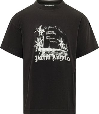 Palm Angels Homme, Tops, Noir, Taille: L Statement Regular Tee