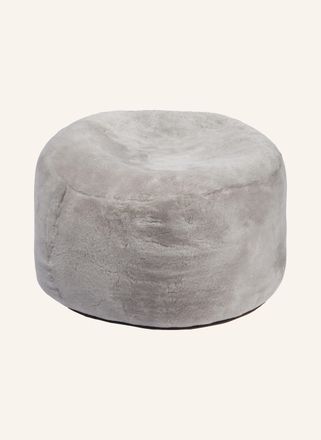 Natures Collection Lammfellpouf silber