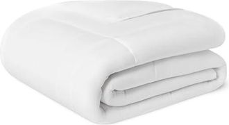 Amazon Basics Couette 4 Saisons 300 GSM pour Lit 1 Personnes - &Eacute;dredon Hypoallerg&eacute;nique avec Garnissage Alternatif au Duvet, 135 x 200 cm, Blanc