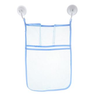 BESPORTBLE Badezimmer Mesh Aufbewahrungsh&auml;ngesack Doppellagiger Organizer in Hellblau Platzsparend f&uuml;r Dusche Wanne T&uuml;r f&uuml;r Bad und Familienbad Vielseitig f&uuml;r To