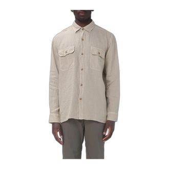 Brooksfield Utility-Hemd aus Leinen - - Shirts - Herren - Gr&uuml;n - L