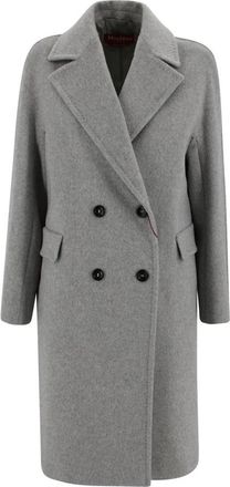 Max Mara Femme, Manteaux, Gris, Taille: 38 FR Manteau croisé midi