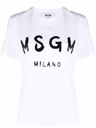 Msgm t-shirt à logo imprimé - Blanc