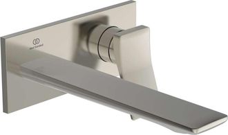Ideal Miscelatore Lavabo A Parete Check Sporgenza 225 Mm Silver Storm Con Rosetta Quadrata, Kit 2 Ideal Standard