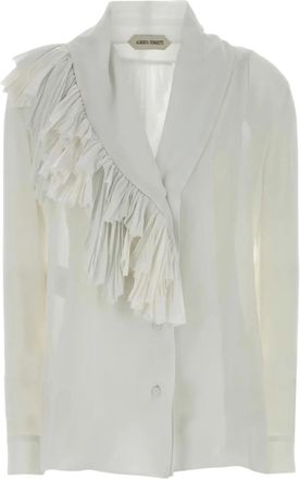 Alberta Ferretti Bluse mit Rüschen - Weiß