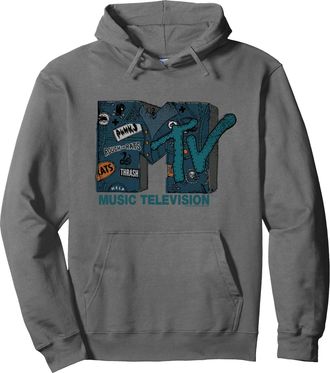 Giesswein Punk Rock Denim Patches Musik TV Logo Pullover Hoodie