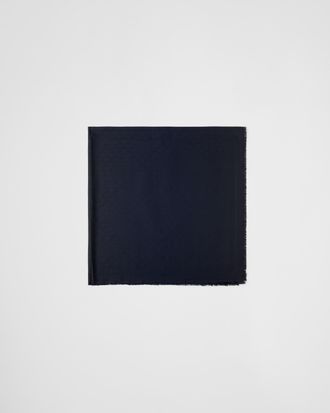 Prada Symbole-Jacquard-Schal aus Seide und Wolle