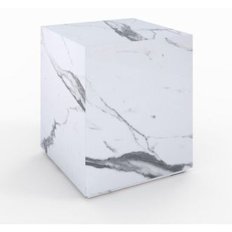 Rendez-Vous Déco Rendez-vous Déco - Table dappoint effet marbre blanche - lison
