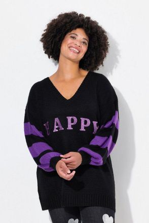 Angel Of Style Strickpullover Pullover oversized HAPPY Ringel-Ärmel