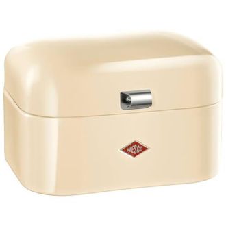WESCO Wesco Single Grandy Brotkasten in der Farbe mandel, pulverbeschichtetes Stahlblech, Lüftungslöcher und stabiler Handgriff